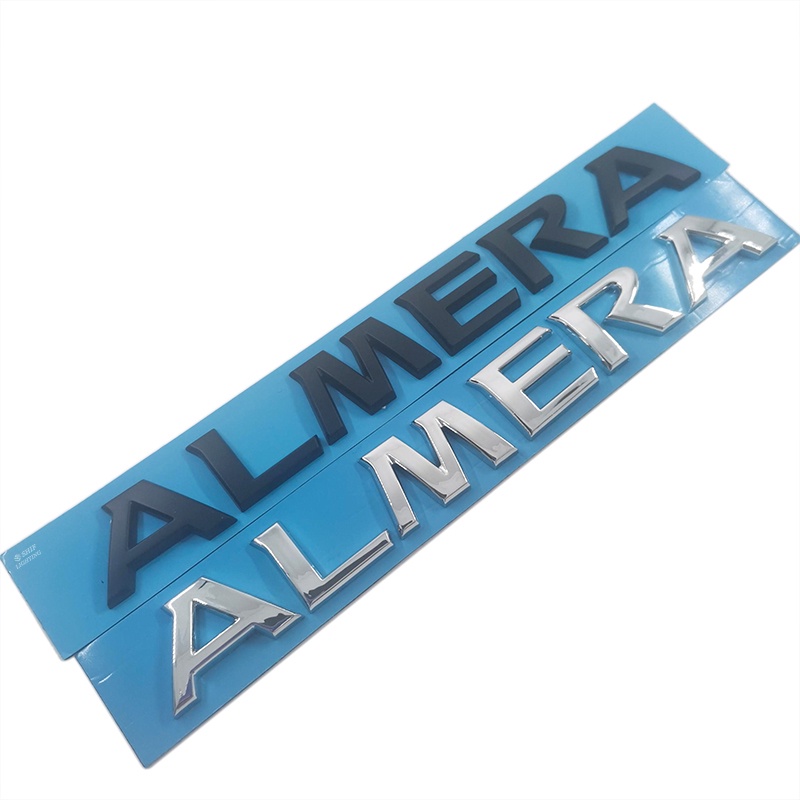 1 x ABS Chrome Black ALMERA Logo Car Auto Rear Trunk Lid Emblem Badge ...