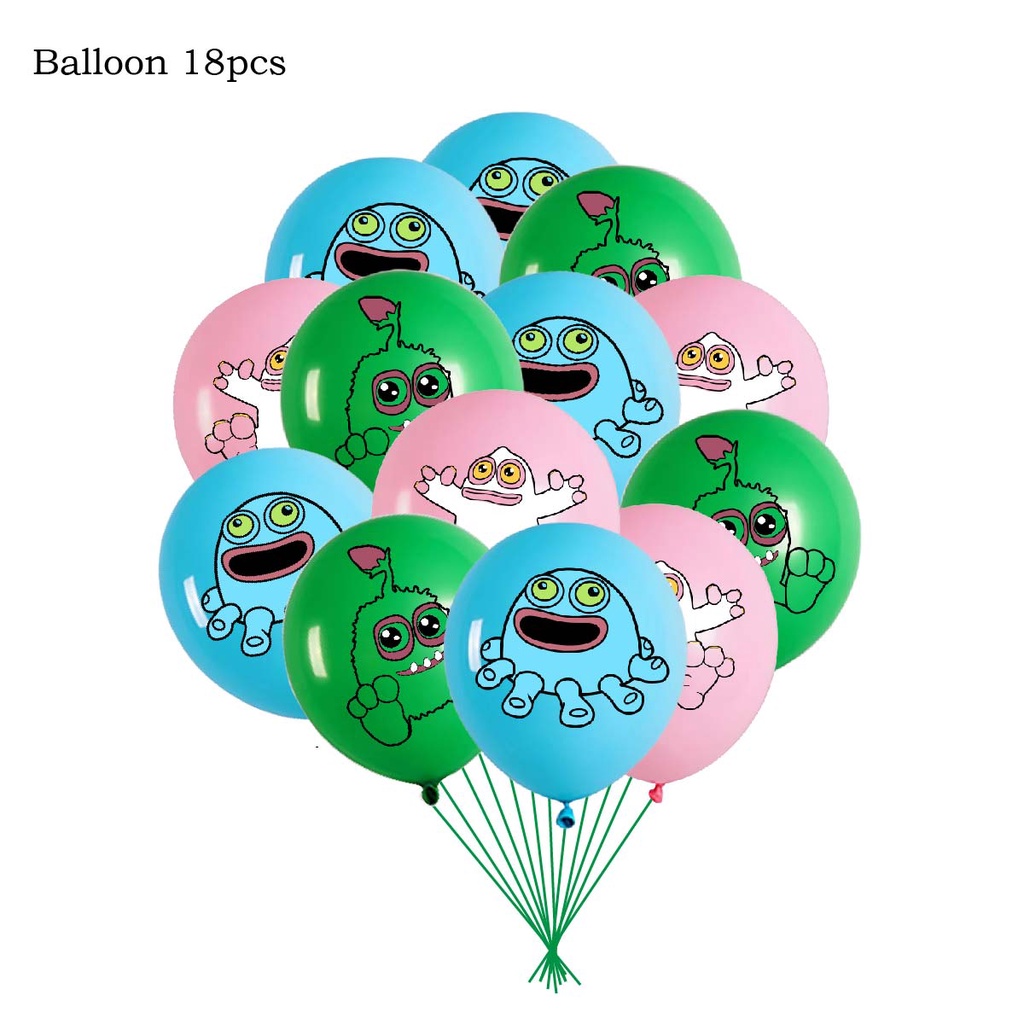 My Singing Monster Birthday Theme Party Banner Balloons Monster Cake ...