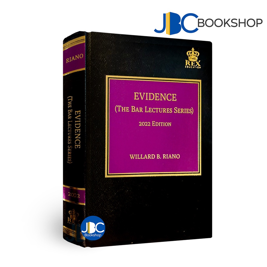 Evidence (The Bar Lecture Series) 2022 by Williard B. Riano | Shopee ...