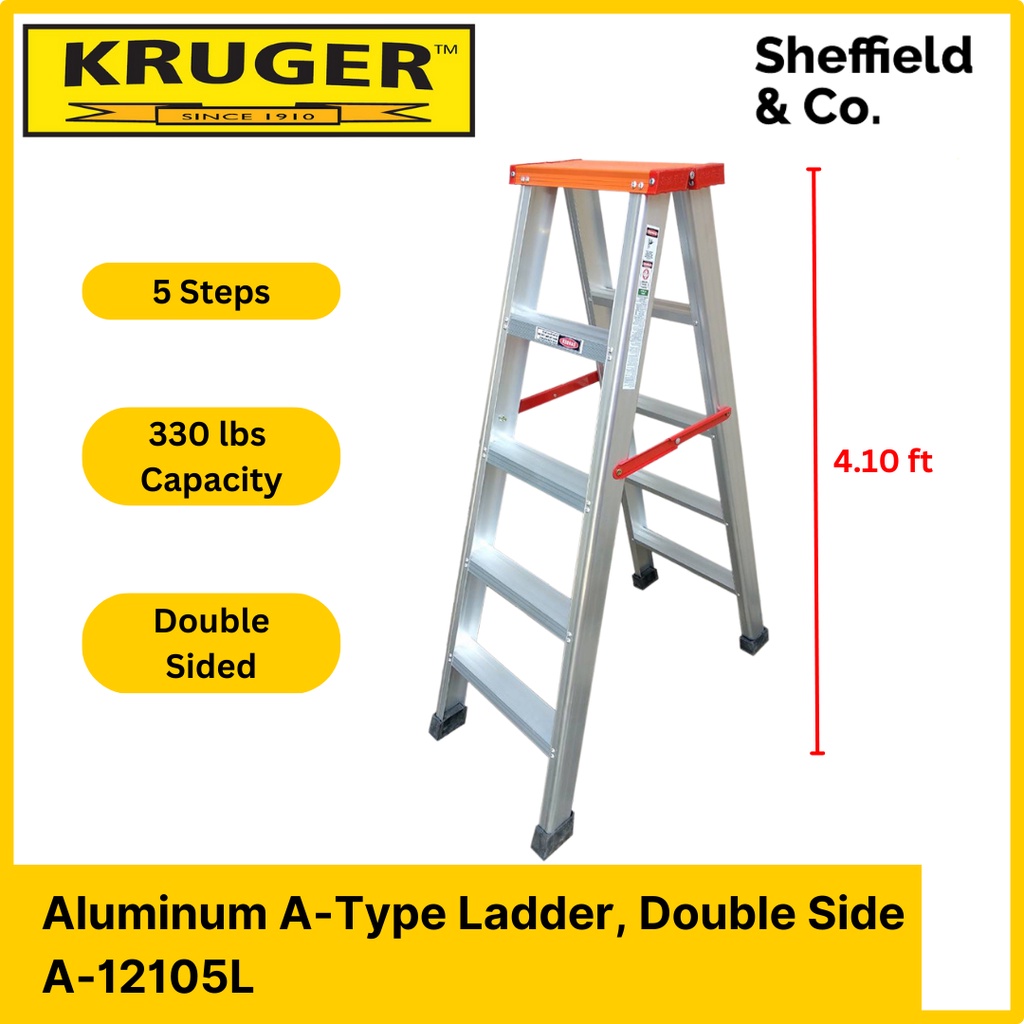 Kruger A-Type Aluminum Ladder, A-12105L (2x5 Steps) | Shopee Philippines