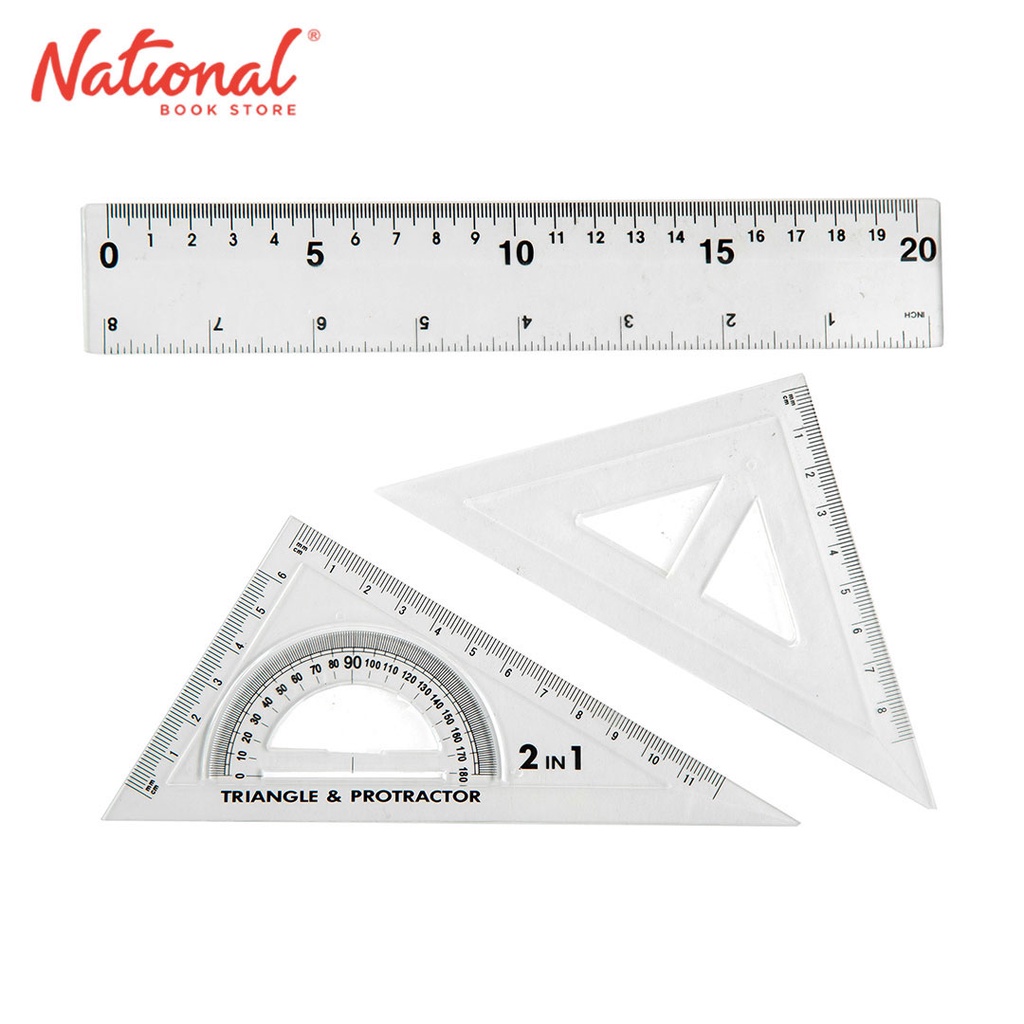 Math Ruler Set 703, 3 pieces - School Supplies National Book Store ...