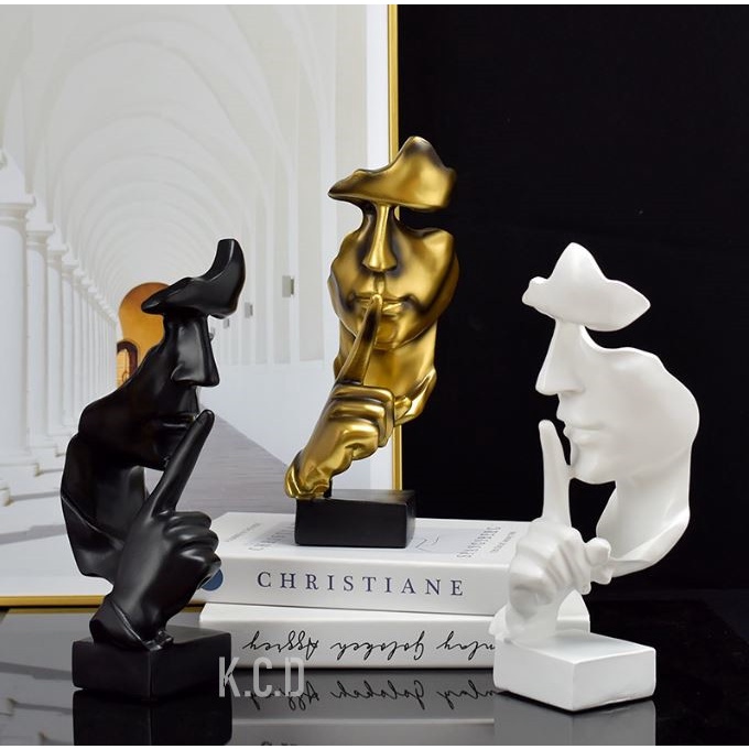 Eguoer Silence is Golden,Thinker Statue,Keep Silence Statue,Creative ...