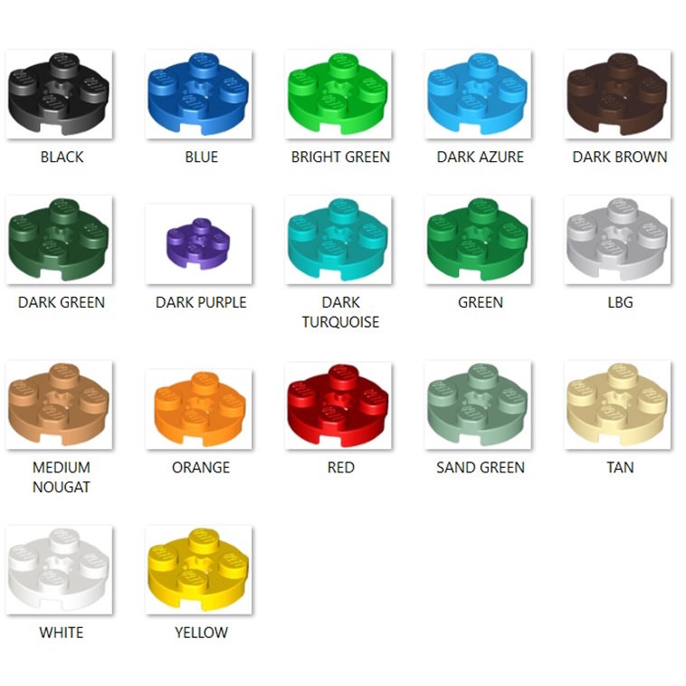 LEGO Part: Plate, Round 2x2 with Axle Hole (5 pieces per pack) | Shopee ...