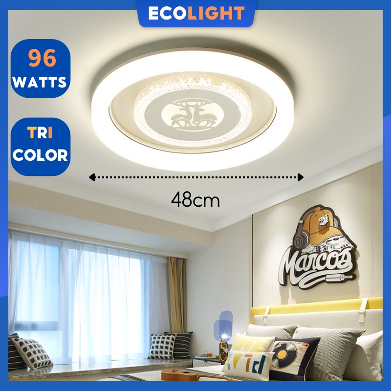 ECOL Tricolor ceiling light Simple and warm LED round ceiling lamp ...