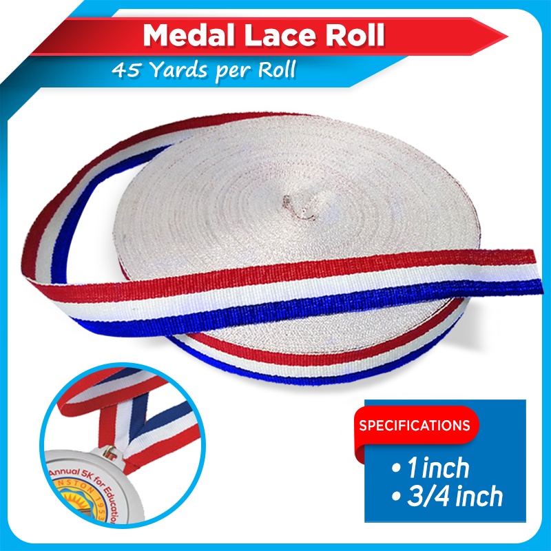 Medal Lace Roll (Red, White and Blue) 45 yards | Shopee Philippines