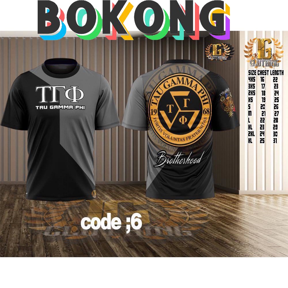 2022 Tau Gamma Phi Full Sublimation Fraternity Shirt Black-grey ...