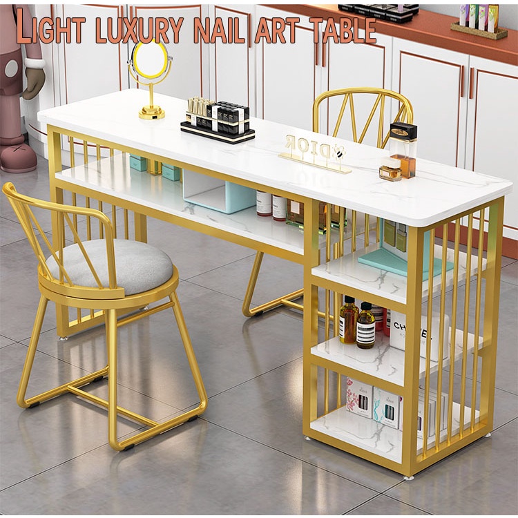 Light luxury nail art table and chairs Nail salon beauty table table ...