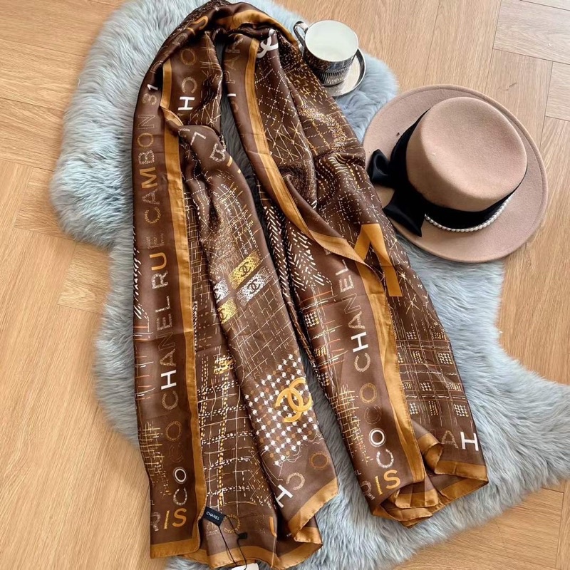 new big-name scarf ladies long fashion all-match silk scarf sunscreen ...