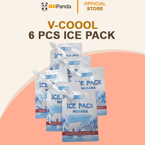 GoPanda VCoool 6 PCS Ice Pack 400ml Gel Packs with Nozzle Breast Milk ...