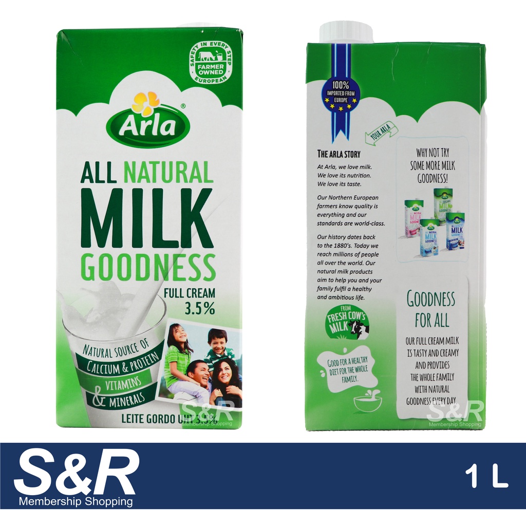 Arla All Natural UHT Full Cream Milk 1L | Shopee Philippines