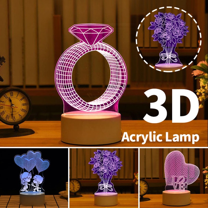 3D LED Night Lights Best Holiday Birthday Gift Acrylic Light Creative ...