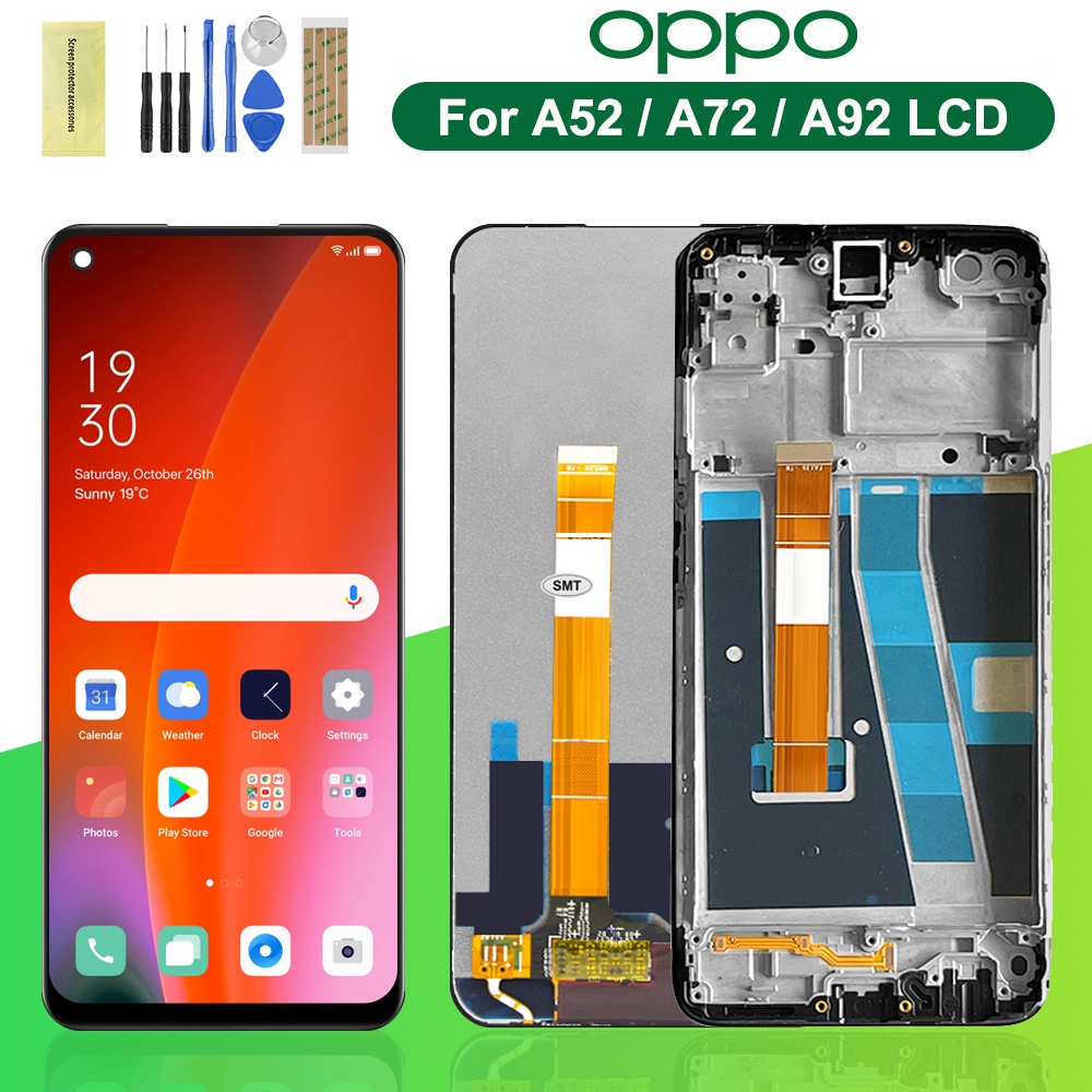 IPS LCD For OPPO A92 A52 A72 LCD Replacement With Frame Display Touch Screen A92 CPH2059 / A52 ...