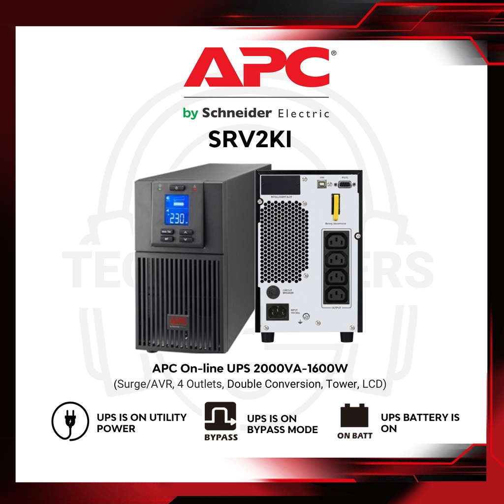 APC Easy On-line UPS 2000VA/1600W SRV2KI (4 Outlets, Double Conversion) | Shopee Philippines