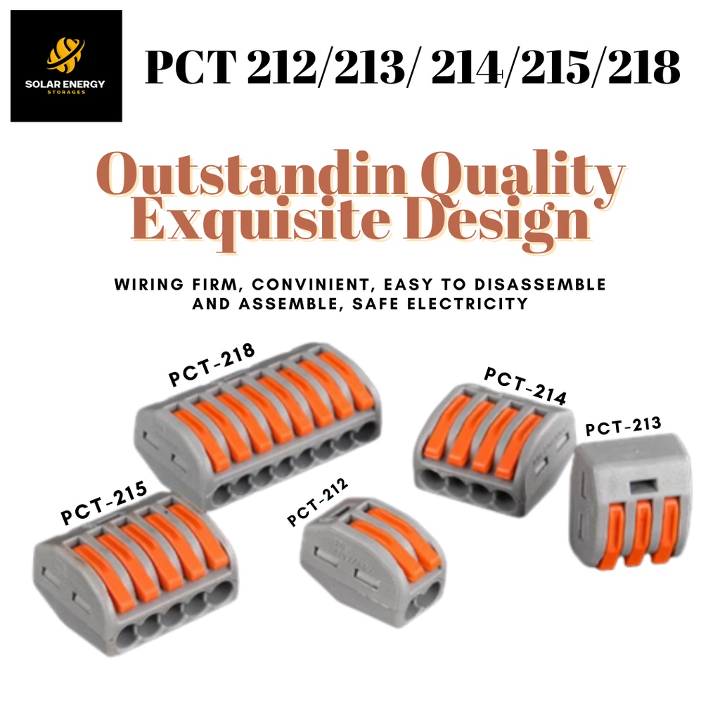PCT 212/213/ 214/215/218 - Quick Wire Connector Push-In Terminal Block | Shopee Philippines