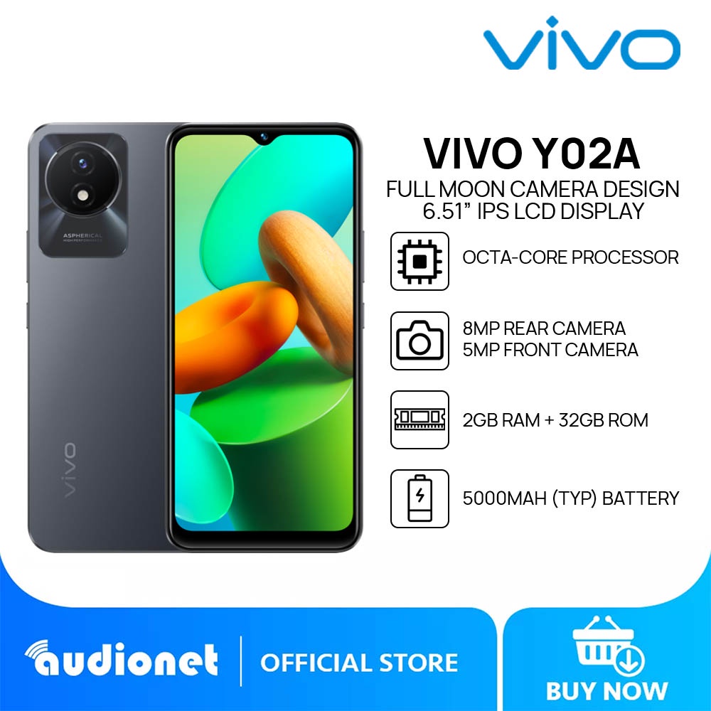 Vivo Y02A Smartphone | 2GB RAM+32GB ROM | MediaTek Helio P35 | 6.51 ...