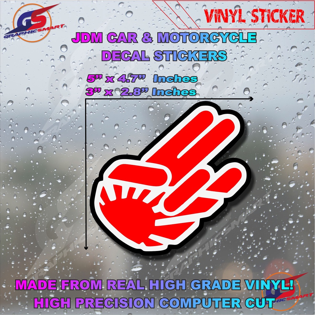 JDM Hand Sign Sticker Vinyl Decal Laminated | Shopee Philippines