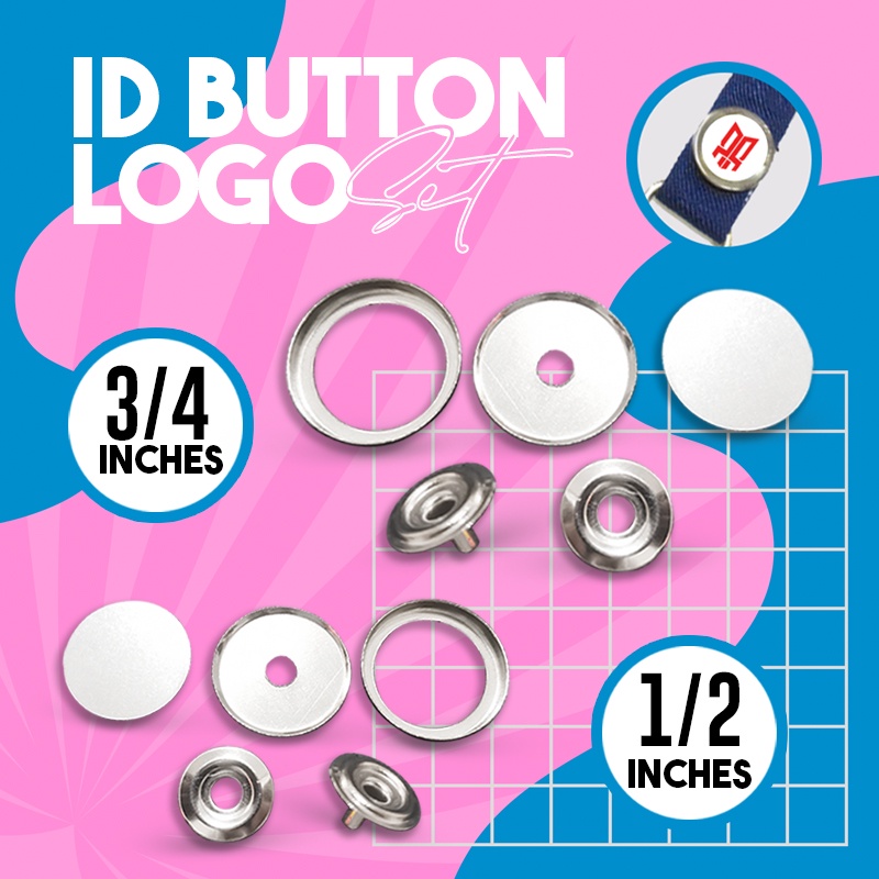 (100pcs) ID Button Logo Set For ID Lace Making (3/4inch & 1/2inch ...