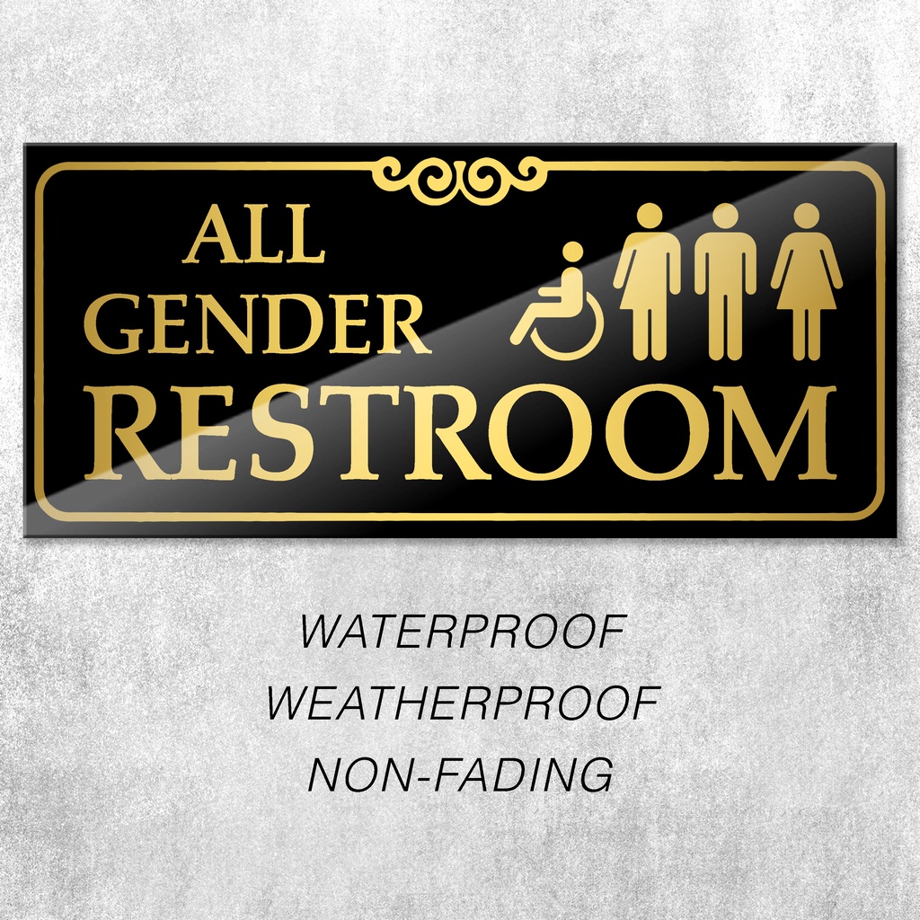 Elegant ALL GENDER RESTROOM CR SIGN Acrylic Door Room Signage for ...