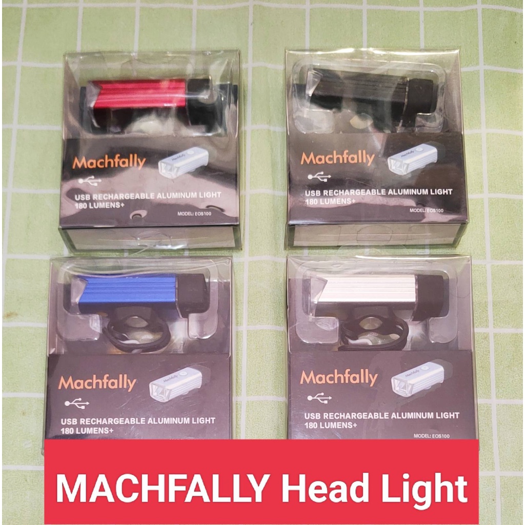 MACHFALLY Head Light Flashlight USB Charge Rechargeable Bike Front ...