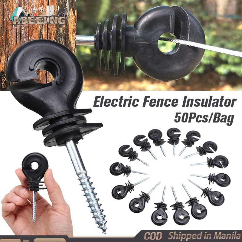 50Pcs Electric Fence Insulator Wood Post Fencing Screw Fence Offset ...