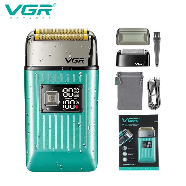 VGR V-357 Men Shaving Machine Waterproof IPX6 Rechargeable Professional Electric Foil Shaver for ...