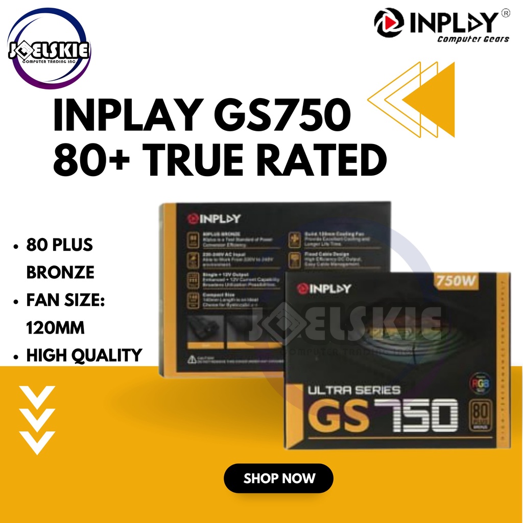 Inplay GS750-ULTRA RGB Rated 750W Power Supply 80Plus Bronze 80 ...
