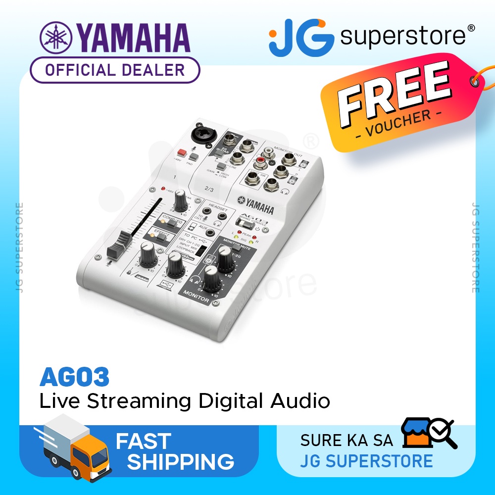 Yamaha AG03 Multipurpose 3-Channel Audio Mixer Interface, Recording and ...