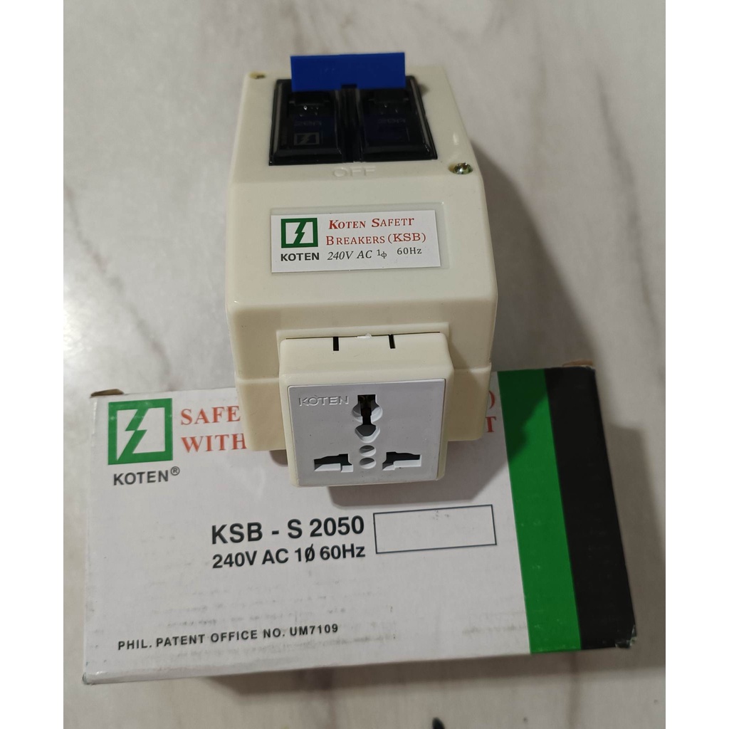 Koten Safety Breaker w/ Universal Socket 20amp | Shopee Philippines