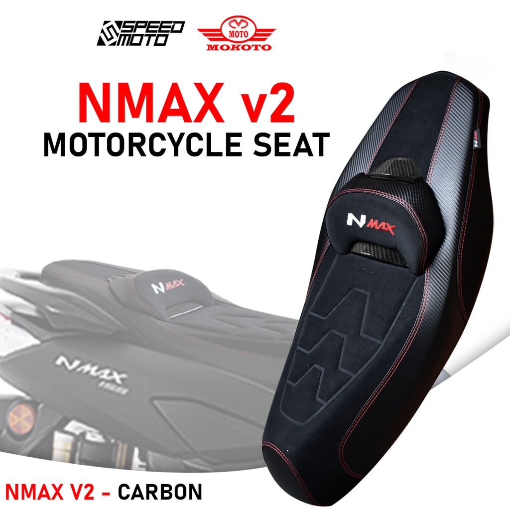 YAMAHA NMAX V2 CAMEL BACK SEAT ASSEMBLY WITH EMBROID LOGO AND CARBON ...