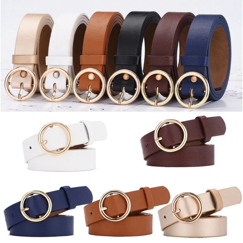Toras Women Vintage Belts Metal Boho Leather Round Buckle Waist Belt ...