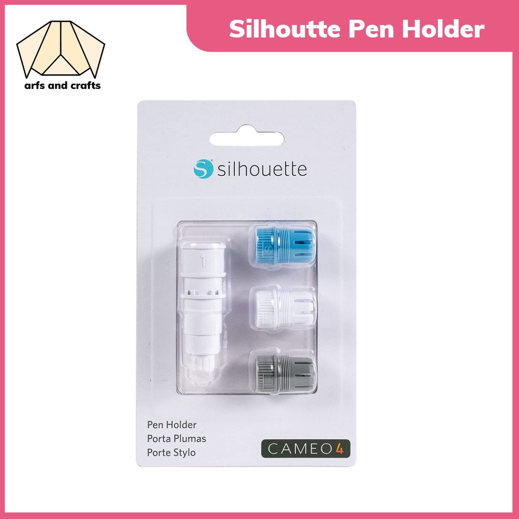 Silhouette Pen Holder W/Adapters-Small Blue, Medium White & Large Gray ...