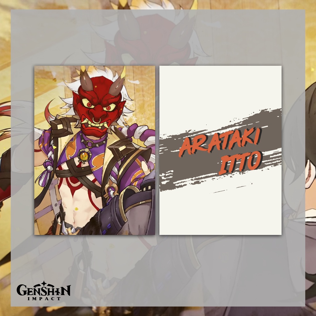 Genshin Impact Arataki Itto Themed Merch (Photocards, Postcards ...