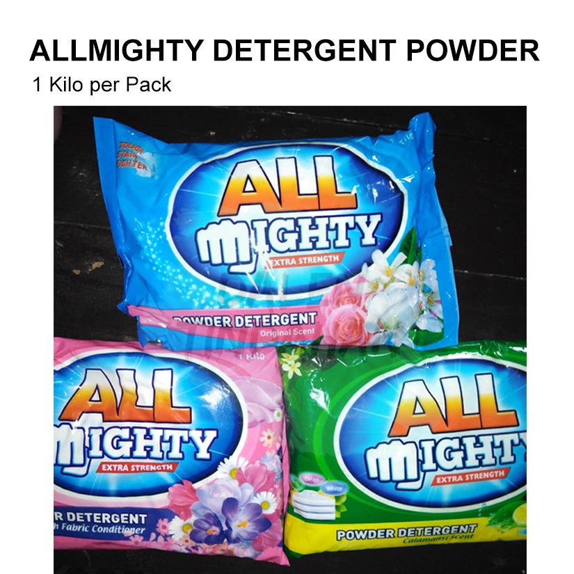 Allmighty Detergent Powder 1 Kilo / Green / Pink / Blue | Shopee ...