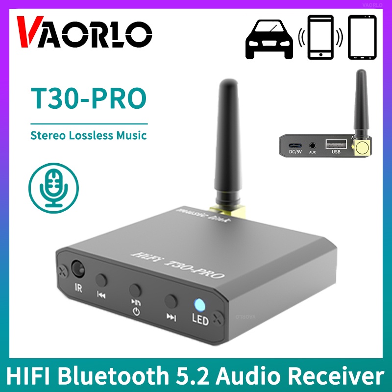 T30-Pro Bluetooth 5.2 Audio Receiver Support USB U-Disk Play IR Remote ...