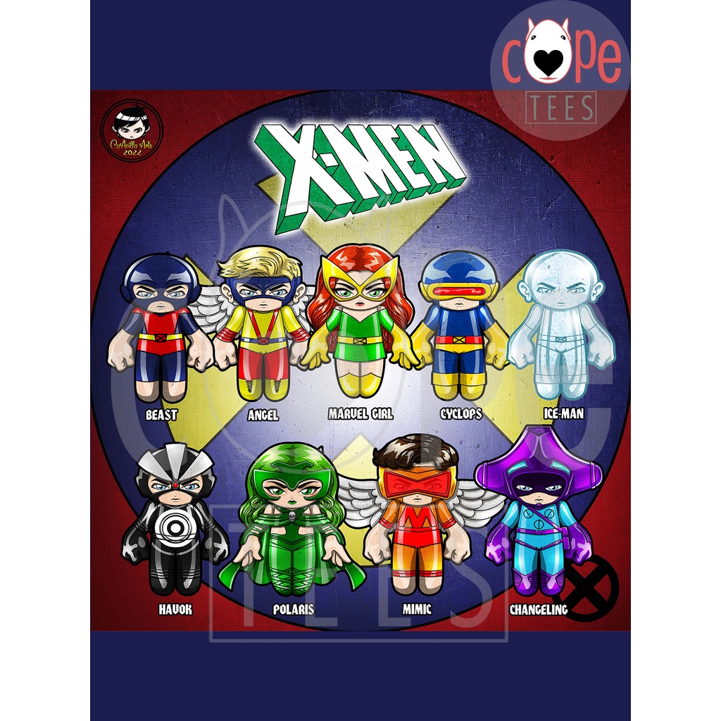 COMFY T-Shirt (2) X-Men Classic Characters Chibi Angel Beast Changeling ...