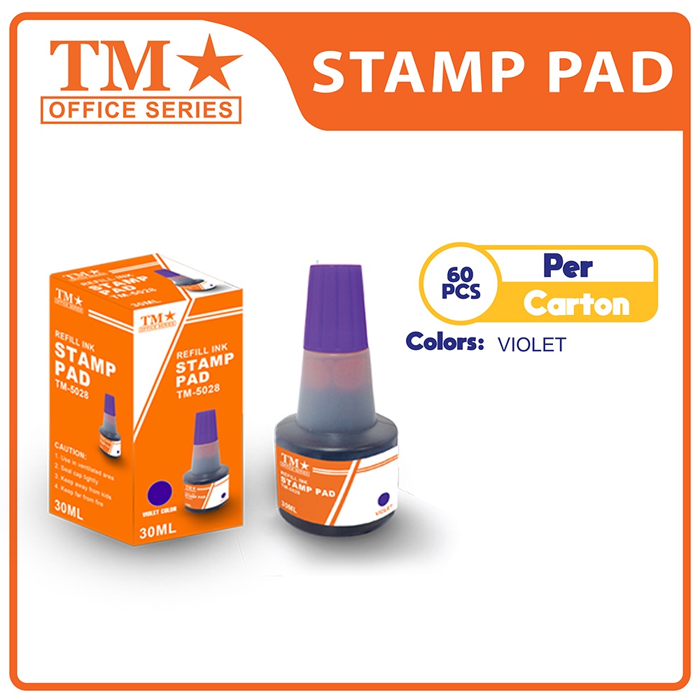 TM 60 pcs Stamp Pad Violet Refill 30 ml (TM-5028) | Shopee Philippines