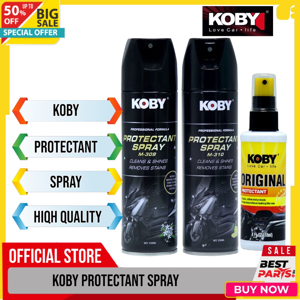 KOBY PROTECTANT SPRAY 250ml Premium Quality (Lemon /Jasmine ) Scent ...