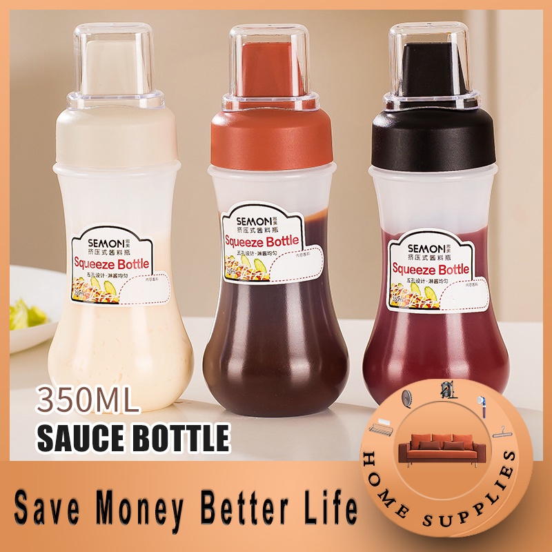 【Better Life】280ml Portable Plastic Jam Bottle with Lid 5-hole ...