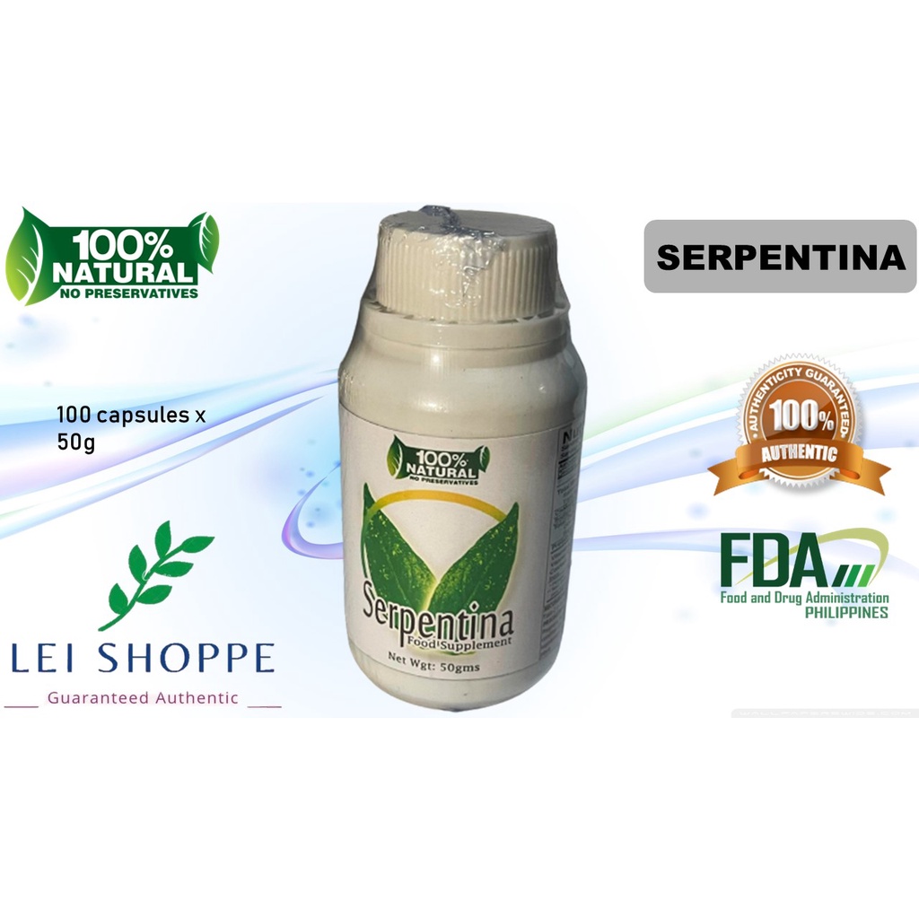 SERPENTINA Food Supplement Natural Herbs 100 Capsules | Shopee Philippines