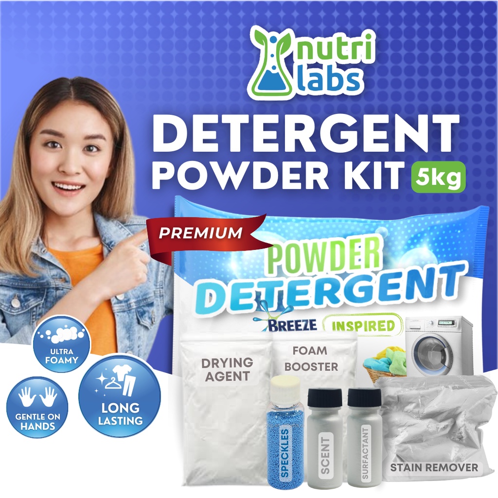 Powder Detergent Premium DIY Kit 5kg for Laundry Care with Complete ...