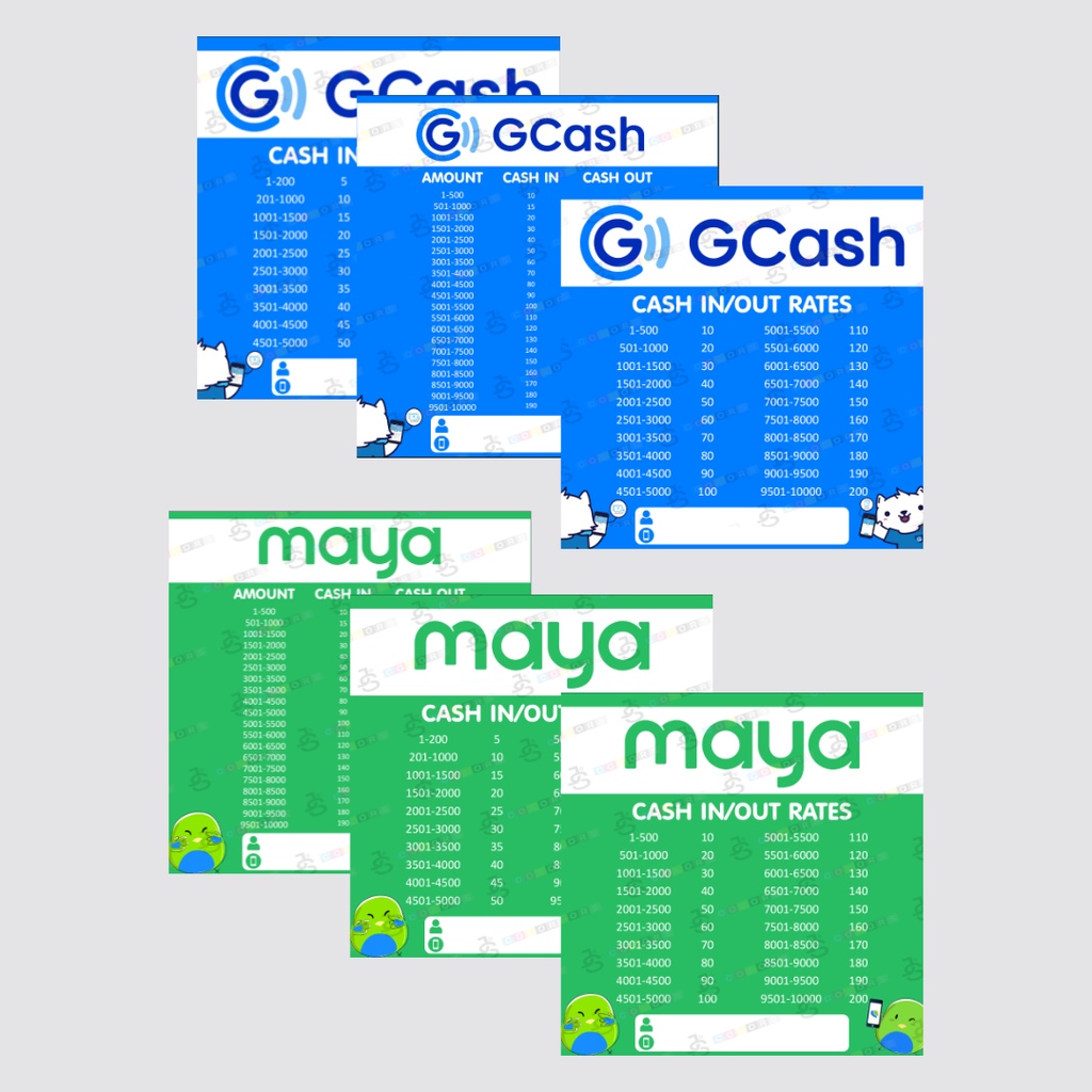 Gcash Maya Rate Tarpaulin with 4 eyelets | Shopee Philippines