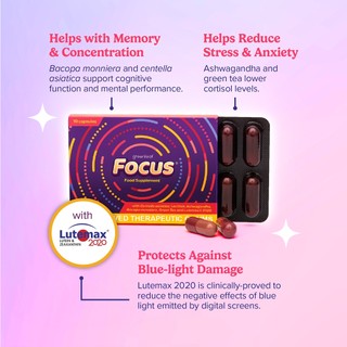 Focus Capsules - Natural Brain, Memory and Eye Supplement with Bacopa ...