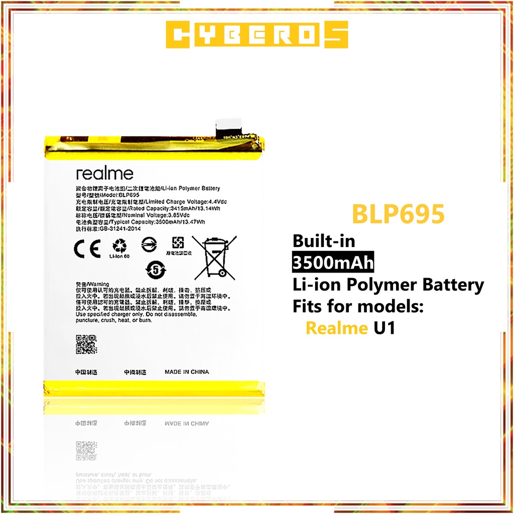 Battery of Realme U1 BLP695 | Shopee Philippines