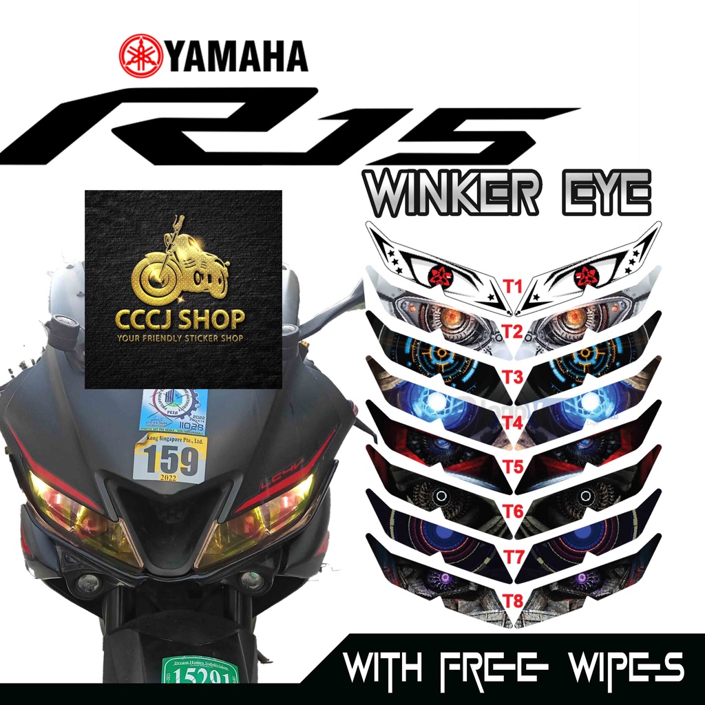 YAMAHA R15 WINKER EYE STICKER TRANSPARENT / TRANSLUCENT VNYL MATERIAL ...