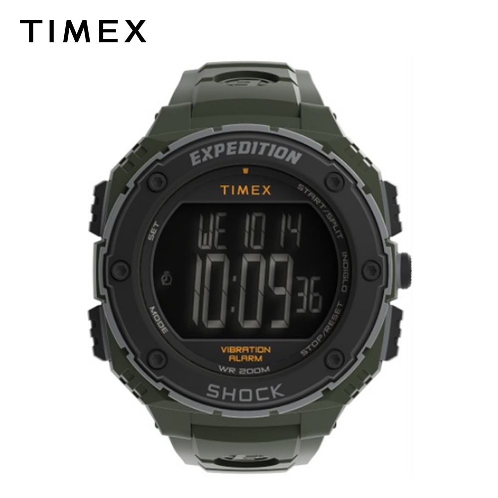 Timex Vibrashock Xl Green Resin Digital Watch For Men TW4B24100 OUTDOOR ...