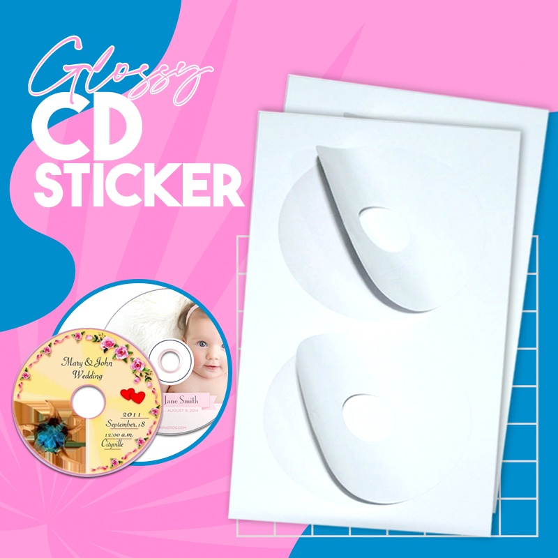 (100 circles) Glossy CD Sticker / CD Label Sticker 100gsm | Shopee ...