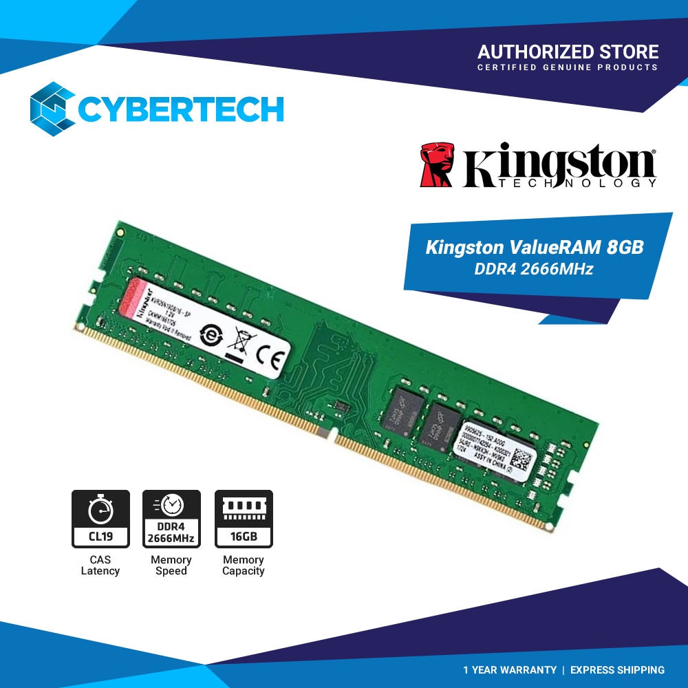 Kingston 8GB DDR4 2666MHz CL 19 288 Pin DIMM Desktop Memory DRAM | Shopee Philippines