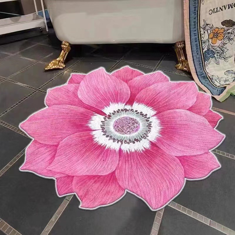 Carpet Doormat Cartoon Floor Mat Flower Non-slip Bathmat Floor Carpet ...