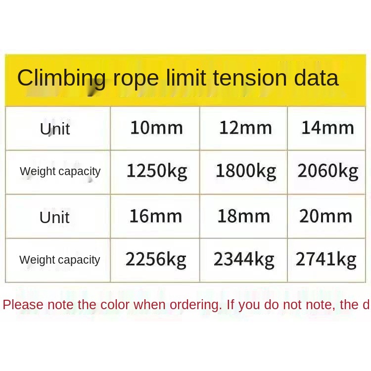 16mm*50m/100m/200m climbing rope/static rope/safety rescue rope/fire rope with 2 climbing ...