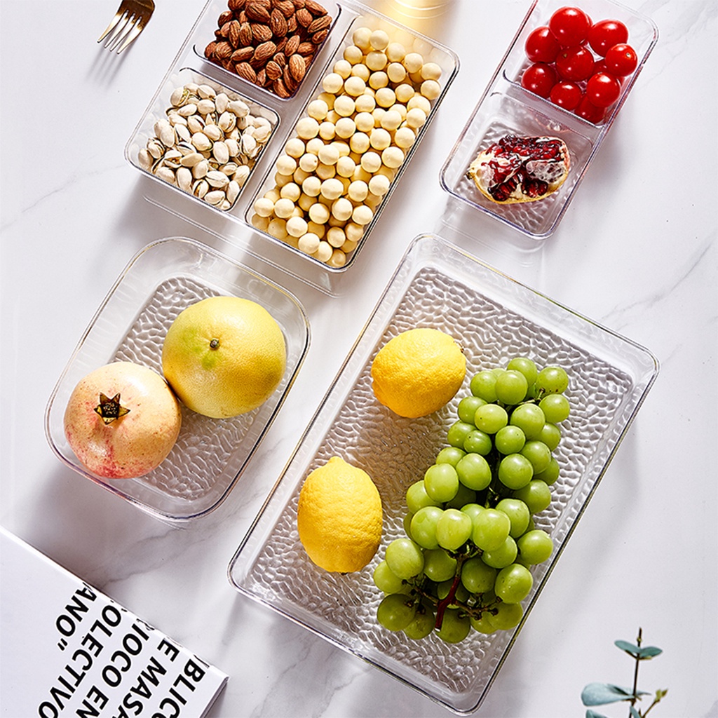 Clear Plastic Serving Tray Food Platter Fruits Snack Dessert Plate ...